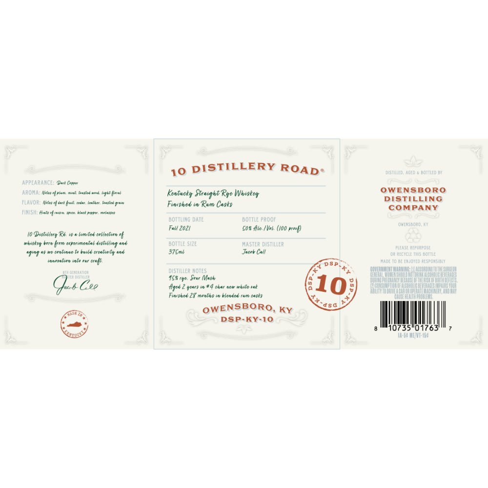 Buy 10 Distillery Road Straight Rye Finished In Rum Casks® Online | Rye ...