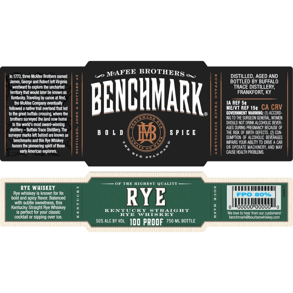 Buy Benchmark Straight Rye Whiskey 750mL® Online | Rye Whiskey ...