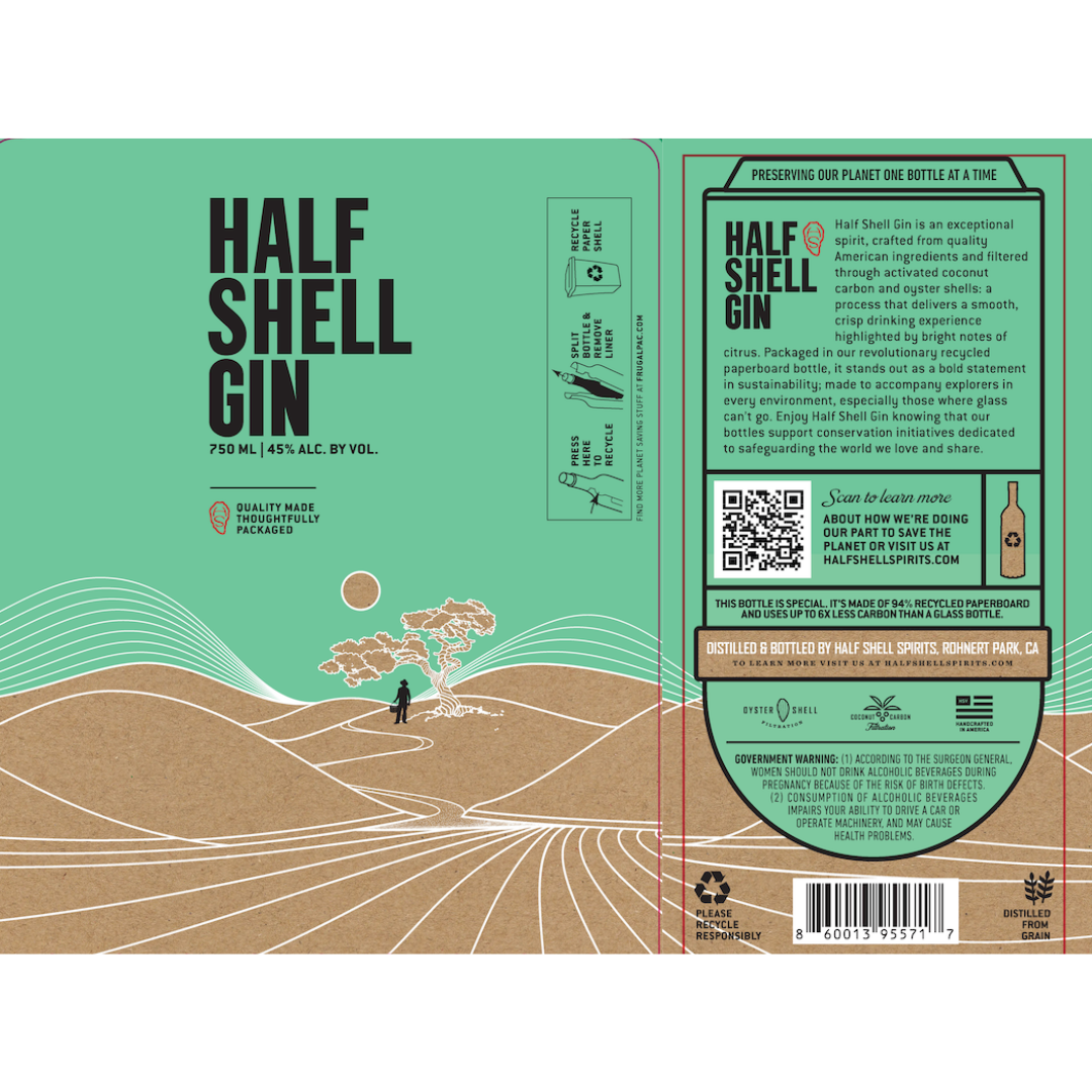 Buy Half Shell Gin Eco-Friendly American Craft Gin® Online | Gin ...