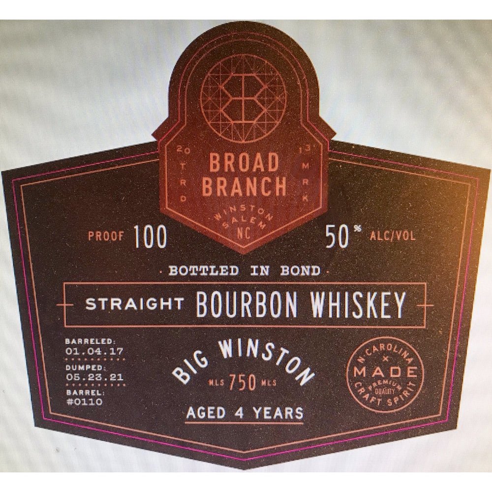 Buy Broad Branch Big Winston Bourbon Bottled In Bond® Online | Bourbon ...