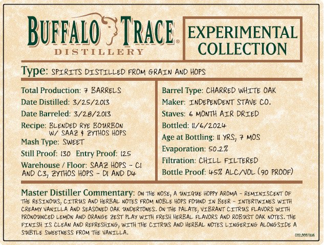 Buy Buffalo Trace Experimental Collection Spirits Distilled from Grain ...