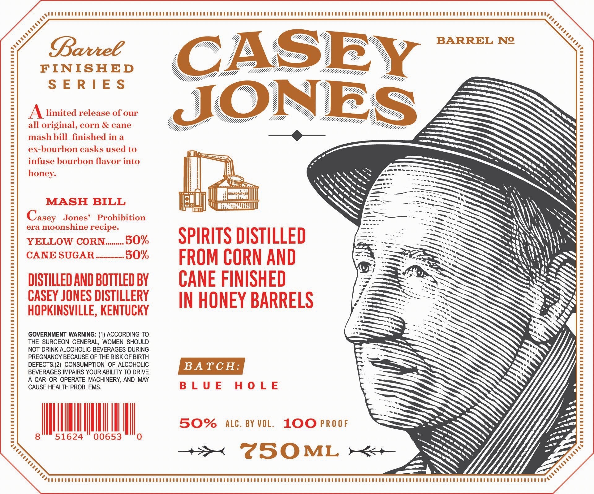 Buy Casey Jones Barrel Finished Corn & Cane Spirits Blue Hole Batch ...