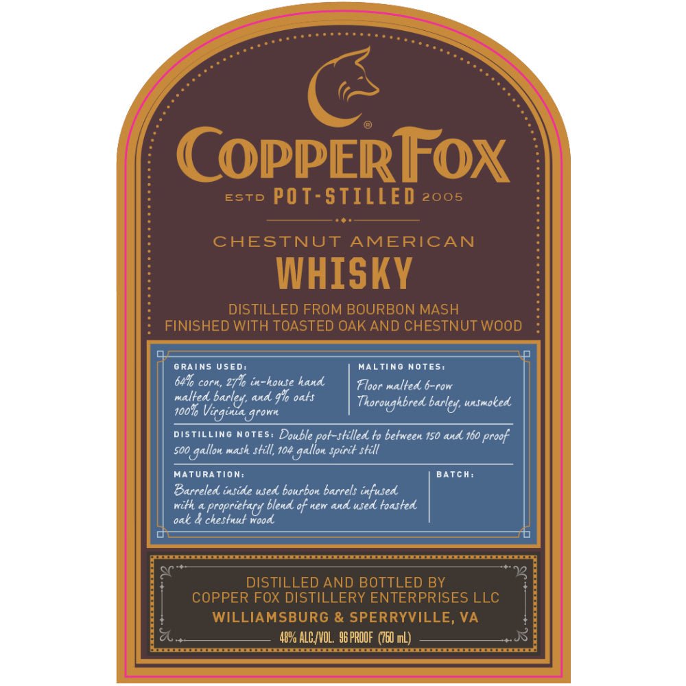 Buy Copper Fox Chestnut American Whisky® Online | American Whiskey ...