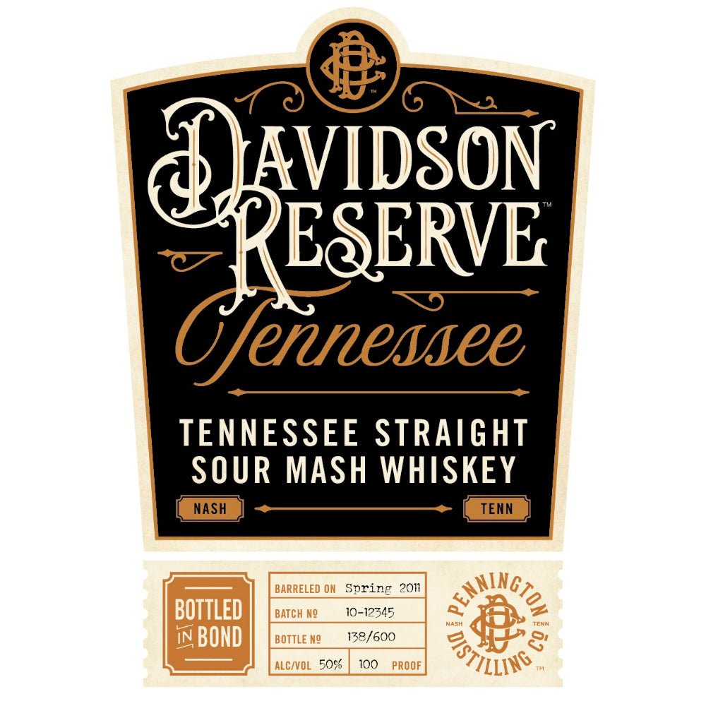 Buy Davidson Reserve Bottled in Bond Straight Sour Mash Whiskey® Online ...