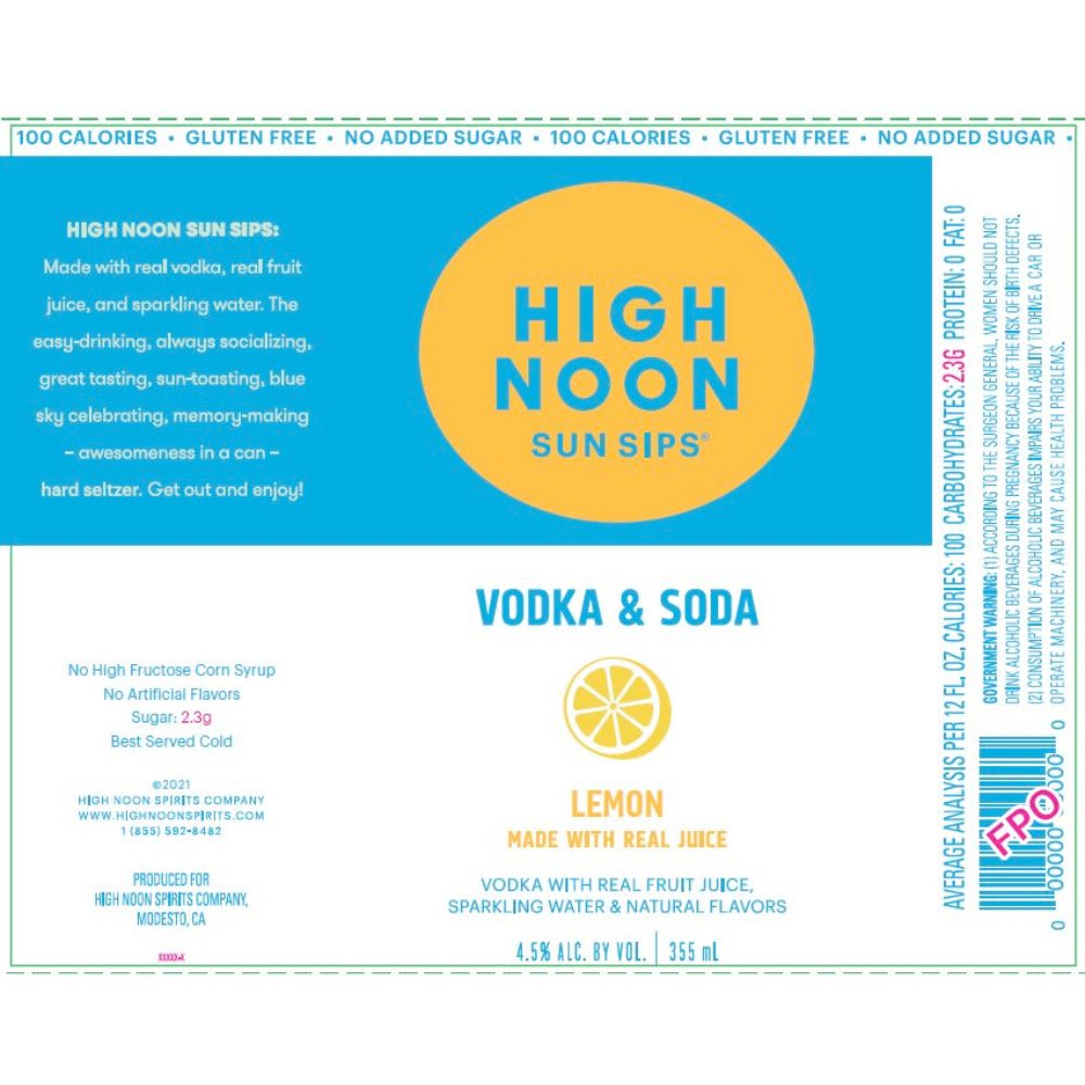 Buy High Noon Lemon 4 Pack® Online | Hard Seltzer Delivered Nationwide