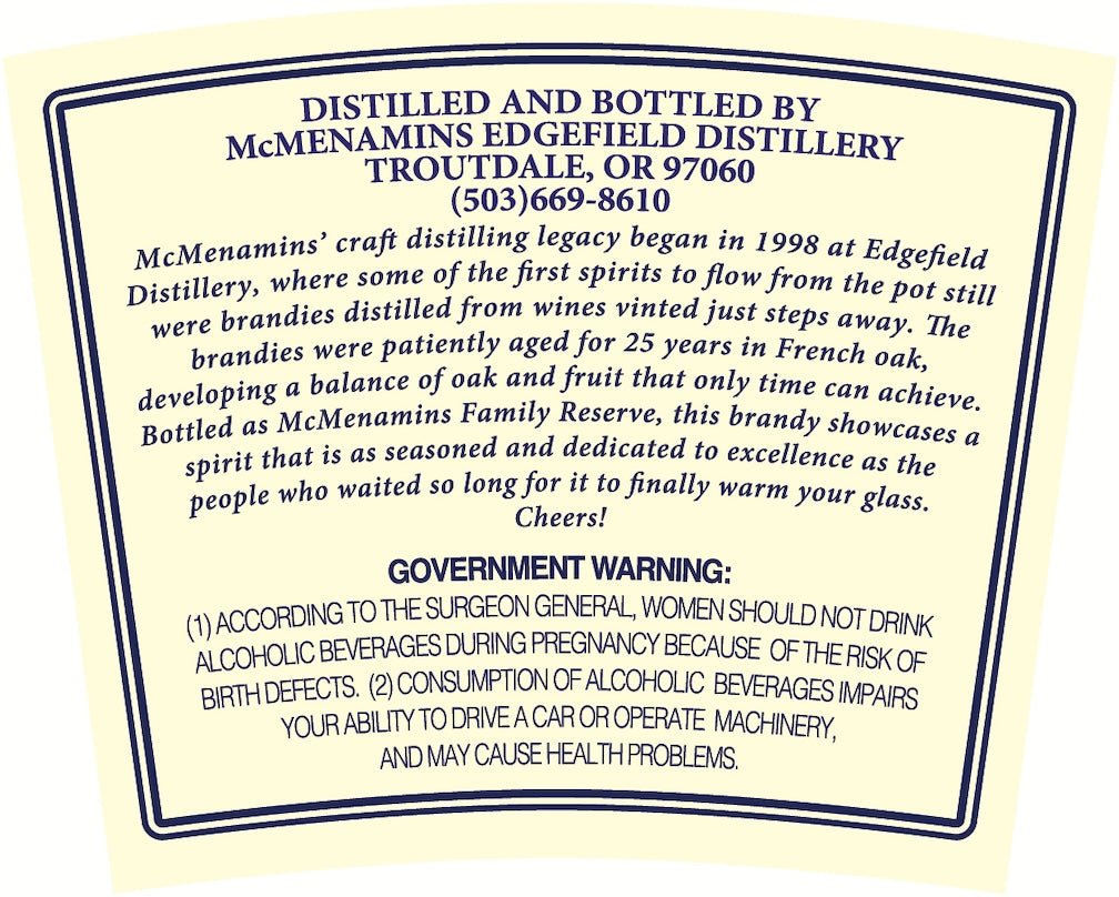 Buy McMenamins Family Reserve 25-Year-Old Brandy (750ml)® Online ...