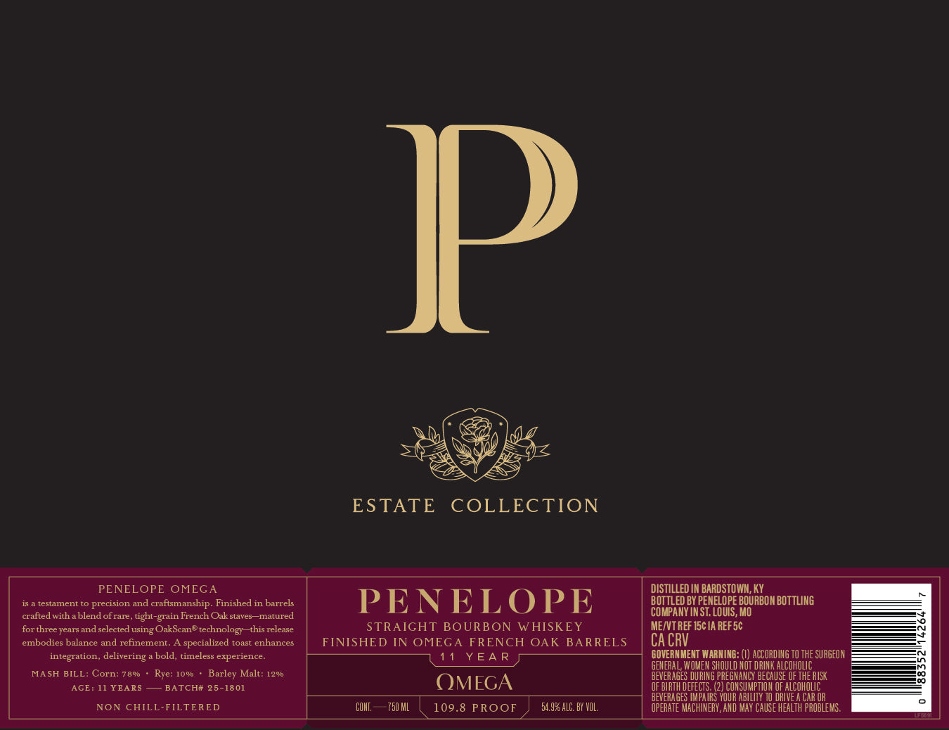 Buy Penelope Omega Estate Collection 11 Year Straight Bourbon Whiskey ...