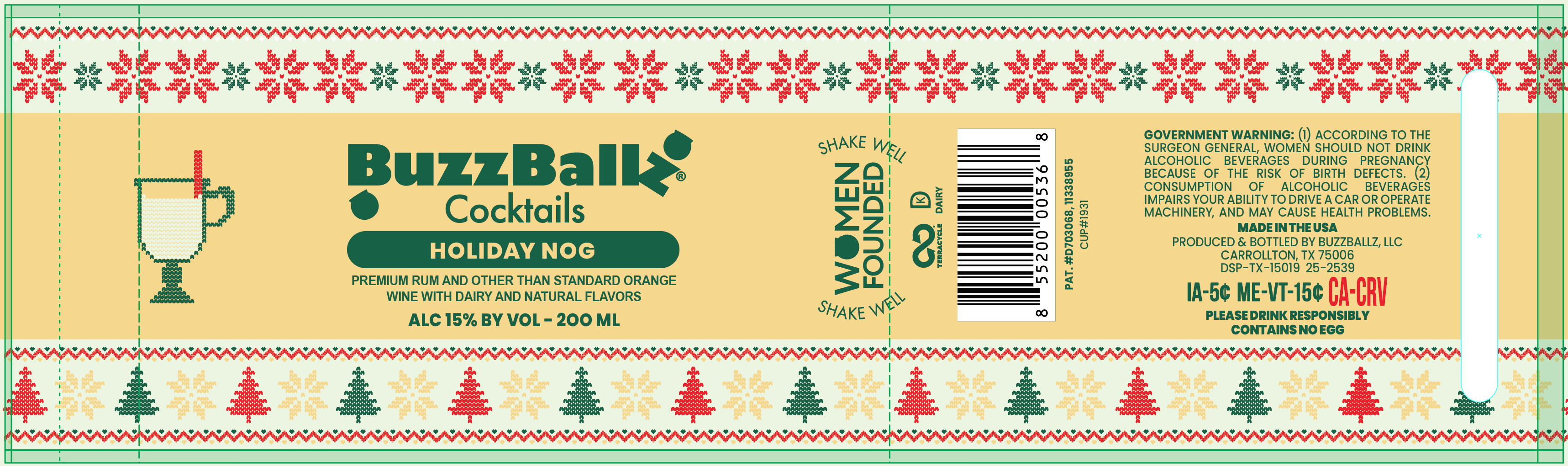 Buy BuzzBallz Cocktails Holiday Nog 200ml® Online | RTD Delivered ...