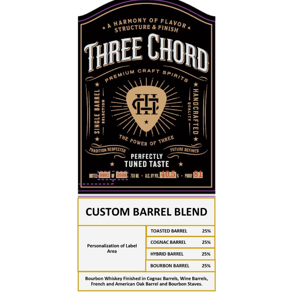 Buy Three Chord Custom Barrel Blend Bourbon® Online | Bourbon Delivered ...