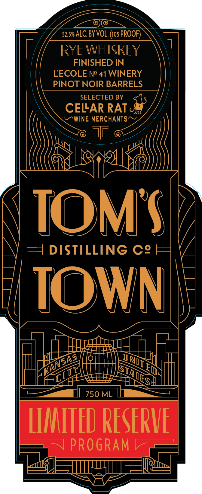 Buy Tom's Town Rye Whiskey Pinot Noir Barrel Finish Limited Reserve ...