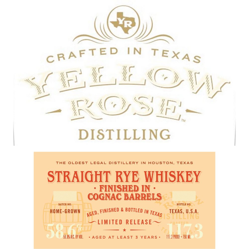 Buy Yellow Rose Distilling Straight Rye Finished In Cognac Barrels ...